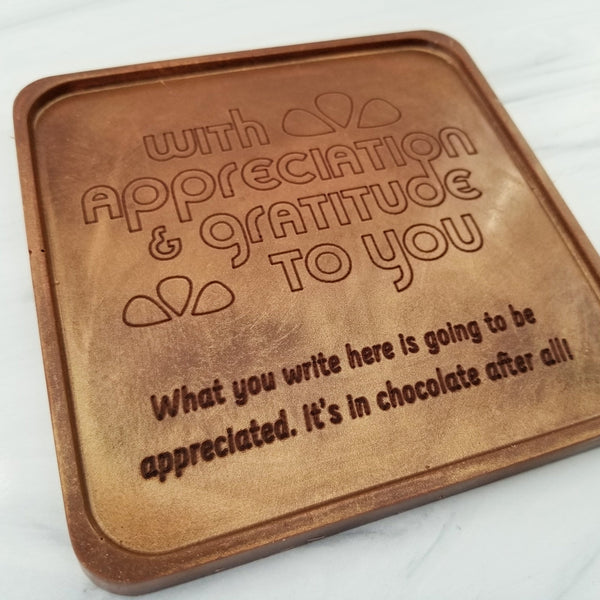 With Appreciation Personalized Chocolate Note – Noteworthy Chocolates